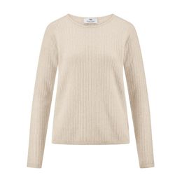 Peter Hahn - Rundhals-Pullover mit 1/1-Arm, beige, Gr. 36 / S - Kaschmir