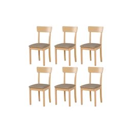 M&ouml;bel Kraft Esszimmerstuhl 6er-Set beige Ma&szlig;e (cm): B: 43 H: 86 &raquo; M&ouml;bel Kraft