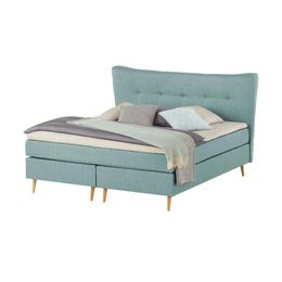 M&ouml;bel Kraft Boxspringbett - blau - Materialmix - 197 cm - 122 cm - M&ouml;bel Kraft