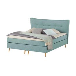M&ouml;bel Kraft Boxspringbett - blau - Materialmix - 217 cm - 122 cm - M&ouml;bel Kraft