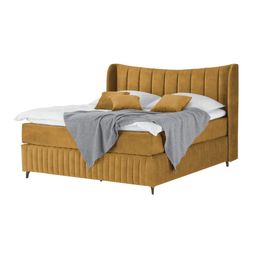 Kings and Queens Boxspringbett Uldur - gelb - Materialmix - 194 cm - 122 cm - M&ouml;bel Kraft