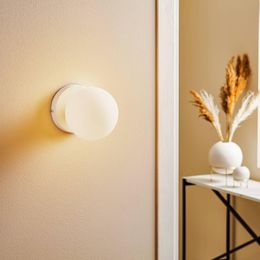 EMIBIG LIGHTING Wandlampe Kiba wei&szlig;/gold mit Glaskugelschirm