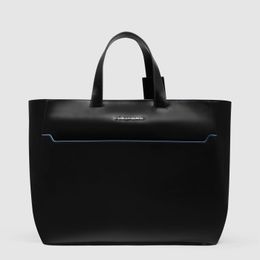 Piquadro Blue Square Damen Leder-Laptoptasche 15,6" Schwarz