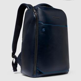 Piquadro Blue Square 2-Fächer-Laptop-Rucksack aus Leder 15,6"