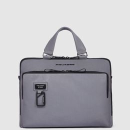 Piquadro Harper Leder-Laptoptasche 14" mit iPad Pro12,9"-Fach Grau