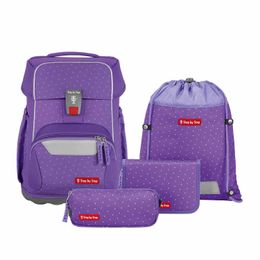 Step By Step BASIS Schulranzen 4-teiliges Set Purple Konfetti
