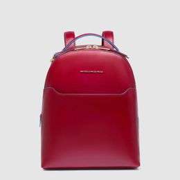 Piquadro Blue Square Damen Leder-Rucksack, klein Rot