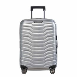 Samsonite Proxis Trolley mit 4 Rollen erweiterbar 55cm (20/23cm) + GRATIS HOTELGUTSCHEIN Silber