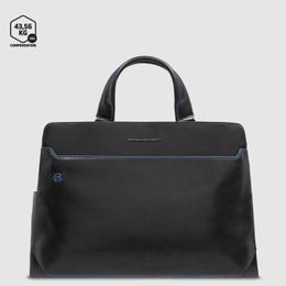 Piquadro Blue Square Leder-Laptoptasche 15,6" Schwarz