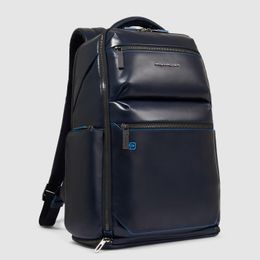 Piquadro Blue Square Leder-Laptop-Rucksack 15,6"