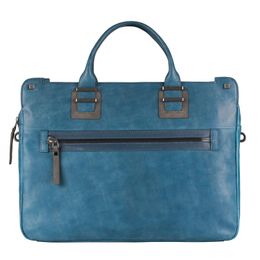 Piquadro TAU Doppelgriff-Laptoptasche mit Fach f&uuml;r Tablet und Inneneinteilung blue oil
