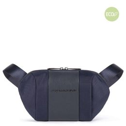 Piquadro Brief 2 G&uuml;rteltasche aus rezykliertem Stoff Blau