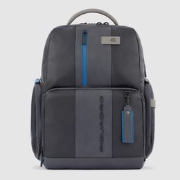 Piquadro Urban Fast-check Laptop-Rucksack 15,6" mit Diebstahlsicherung Schwarz/Grau