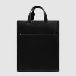 Piquadro Blue Square Damen Leder-Laptoptasche Hochformat 14" Schwarz