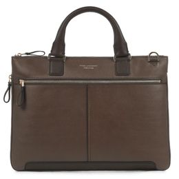 Piquadro Archimede Erweiterbare Laptoptasche mit gepolstertem iPad -Fach braun
