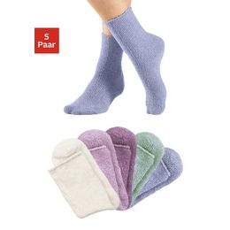 Lavana Kuschelsocken 'Damensocken Flauschige kuschelige warme Pl&uuml;sch Socken' mehrfarbig Gr. 39-42 f&uuml;r Damen. Elastisch