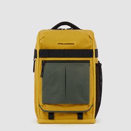 Piquadro Arne Bike Laptop-Rucksack 15,6" Notebookfach und mit LED-Licht Safrangelb
