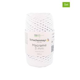 Schachenmayr since 1822 4er-Set: Baumwollgarne ''Macram&eacute; 3 mm'' in Wei&szlig; - 4x 250 g - 10% | Kreativbedarf-diy