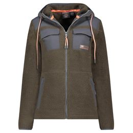 Geographical Norway Fleecejacke "Toulouse" in Khaki/ Anthrazit - 65% | Gr&ouml;&szlig;e S | Damenjacken