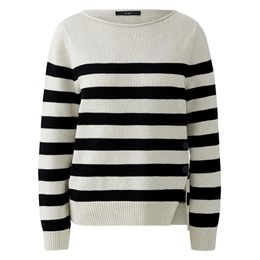 Oui Pullover in Wei&szlig;/ Schwarz - 46% | Gr&ouml;&szlig;e 38 | Damen-pullover-cardigans