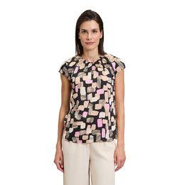 BETTY & CO BETTY & CO Bluse in Schwarz/ Taupe/ Rosa - 70% | Gr&ouml;&szlig;e 44 | Damen-blusen