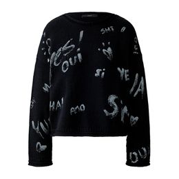 Oui Pullover in Schwarz/ Creme - 45% | Gr&ouml;&szlig;e 40 | Damen-pullover-cardigans