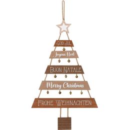 Gilde Dekoh&auml;nger "Merry Christmas" in Braun - (B)28 x (H)53 x (T)0,60 cm - 12% | Dekofiguren