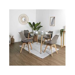 Ethnical Life Esszimmerstuhl "Scandinave" in Taupe - (B)46 x (H)86,5 x (T)52 cm - 39% | Sitzmoebel