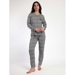 admas Pyjama "Houndstooth" in Schwarz - 53% | Gr&ouml;&szlig;e S | Damen-loungewear