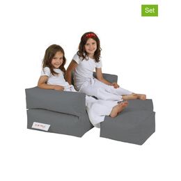 Evila 3tlg. Kinder-Sitzsack-Set in Grau - 54% | Kinderstuele