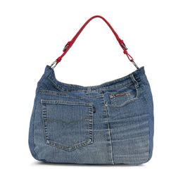 ORE10 Henkeltasche "Mams" in Blau/ Rot - (B)33 x (H)28 x (T)14 cm - 75% | Damen-taschen