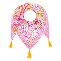 Zwillingsherz Dreieckstuch "Leo Kopf" in Rosa/ Creme/ Orange - (L)200 x (B)90 cm - 22% | Damen-schals-tuecher