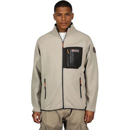 Geographical Norway Fleecejacke "Thizy" in Beige/ Grau - 68% | Gr&ouml;&szlig;e XXL | Herren-pullover-sport