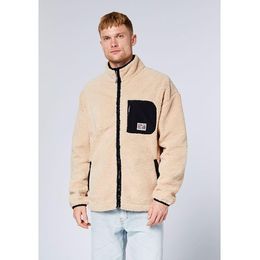 Chiemsee Fleecejacke in Beige/ Schwarz - 49% | Gr&ouml;&szlig;e L | Herren-pullover-sport