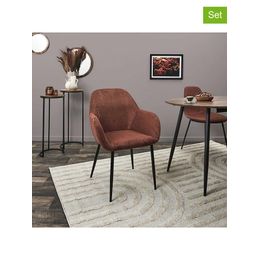 THE HOME DECO FACTORY 2er-Set: Sessel in Rot/ Orange - (B)59 x (H)85 x (T)55,7 cm - 60% | Sitzmoebel