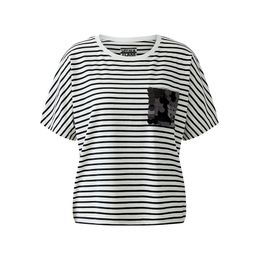 Oui Shirt in Wei&szlig;/ Schwarz - 49% | Gr&ouml;&szlig;e 44 | Damen-tops