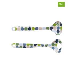 Overbeck and Friends 2er-Set: Salatbesteck "Niki" in Gr&uuml;n/ Blau - (L)26,5 cm - 10% | Gedeckter-tisch