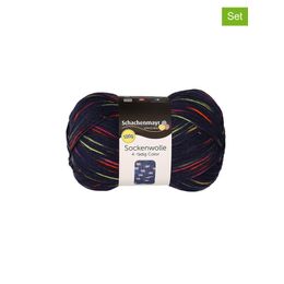 Schachenmayr since 1822 10er-Set: Wollgarne ''Sockenwolle'' in Dunkelblau/ Bunt - 10x 100 g - 11% | Kreativbedarf-diy