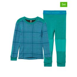 Helly Hansen 2tlg. Funktionswäsche-Set in Blau/ Grün - 50% | Größe 104 | Kinder-waesche