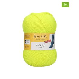 Regia 10er-Set: Wollgarne ''4fach Uni'' in Gelb - 10x 50 g - 18% | Kreativbedarf-diy