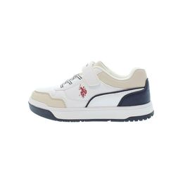 U.S. Polo Assn. Sneakers in Wei&szlig;/ Beige/ Dunkelblau - 50% | Gr&ouml;&szlig;e 32 | Kindersneakers