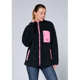 Chiemsee Fleecejacke in Schwarz/ Pink - 61% | Gr&ouml;&szlig;e S | Damenjacken