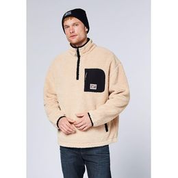 Chiemsee Fleecepullover in Beige/ Schwarz - 57% | Gr&ouml;&szlig;e XXL | Herren-fleece