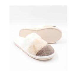 Confly Hausschuhe in Khaki/ Wei&szlig;/ Beige - 58% | Gr&ouml;&szlig;e 36/37 | Damen-pantoletten