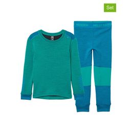 Helly Hansen 2tlg. Funktionswäsche-Set "Lifa" in Grün/ Blau - 50% | Größe 98 | Kinder-waesche