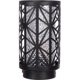 Gilde LED-Windlicht "Kristall" in Schwarz - (H)23 cm - 10% | Lichterketten-dekobeleuchtung