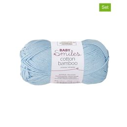 Schachenmayr since 1822 10er-Set: Baumwoll-Mixgarne ''Cotton Bamboo'' in Hellblau - 10x 50 g - 15% | Kreativbedarf-diy