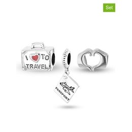 CHARM'S 3tlg. Set: Silber-Beads und Anh&auml;nger - 58% | Schmuck