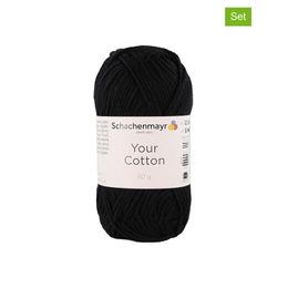 Schachenmayr since 1822 10er-Set: Baumwollgarne ''Your Cotton'' in Schwarz - 10x 50 g - 12% | Kreativbedarf-diy