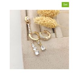 Nakkash 3tlg. Set: vergold. Ohrringe mit Edelsteinen - 69% | Schmuck